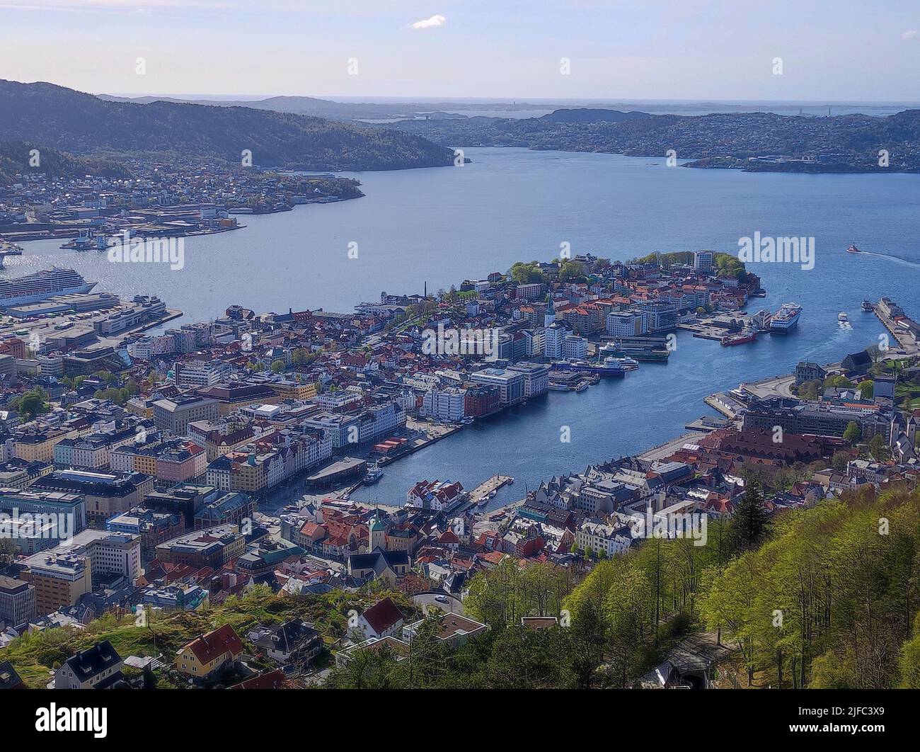 Panoramic view of Bergen from Floyen, Norway Stock Photo - Alamy
