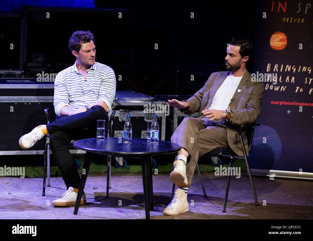 Jamie Dornan and Oliver Jeffers at the Lyric Theatre in Belfast before ...