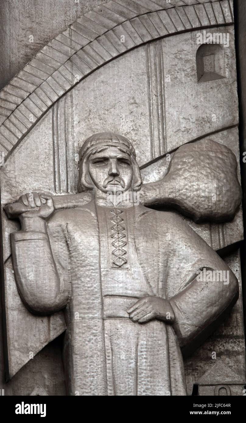 Kiev, Ukraine November 28, 2020: Artistic decoration of the facade of ...