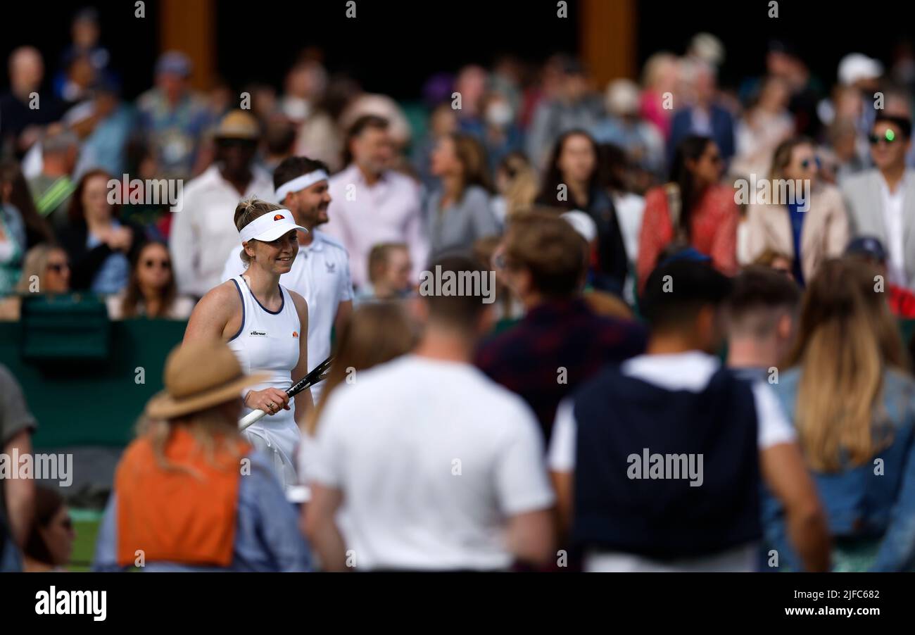 Alicia Barnett during her mixed doubles match with partner Jonny O'Mara ...