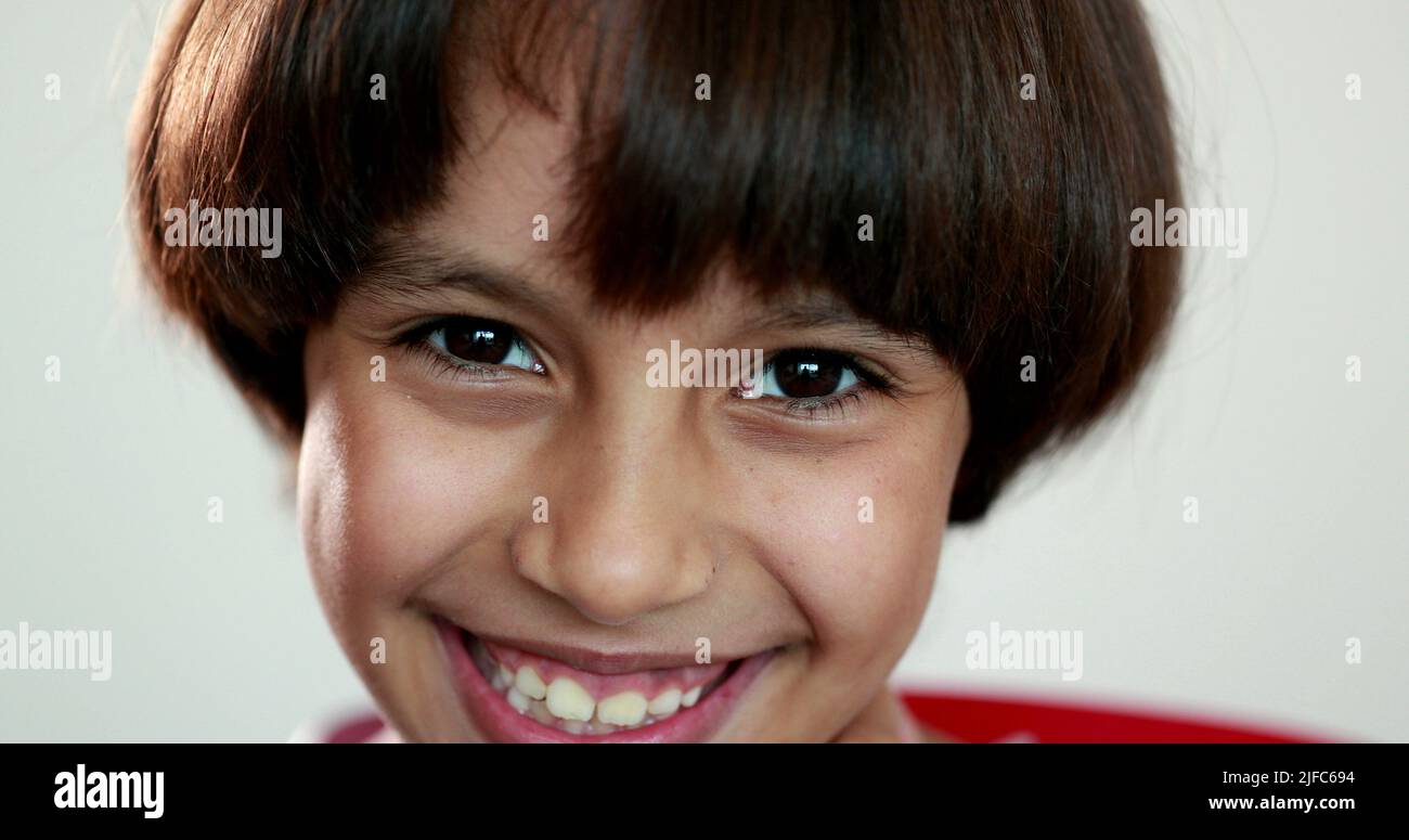 Handsome child portrait smiling. Mixed race ethnically diverse young ...