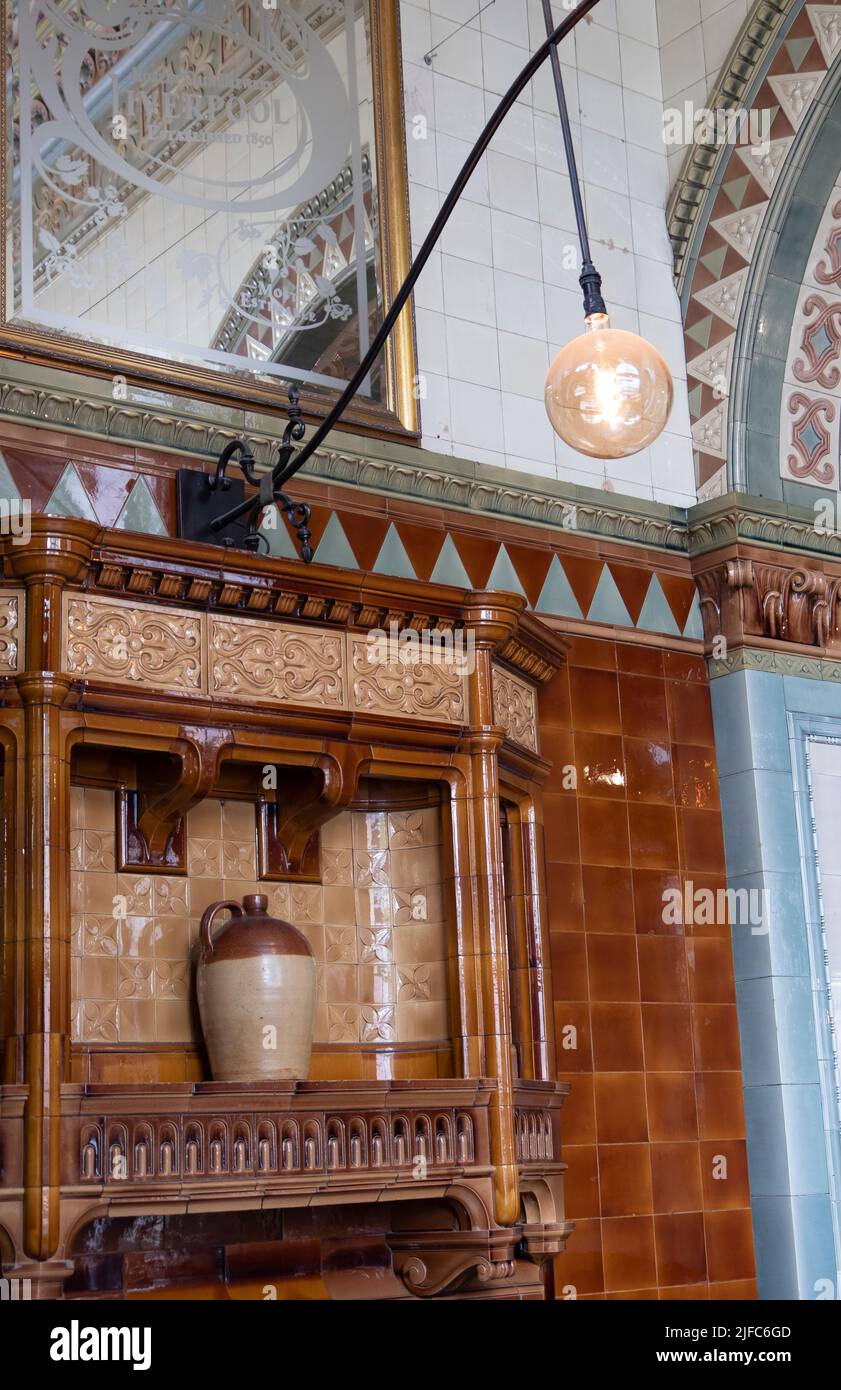 Amazing architectural details of a pub in liverpool,england Stock Photo ...