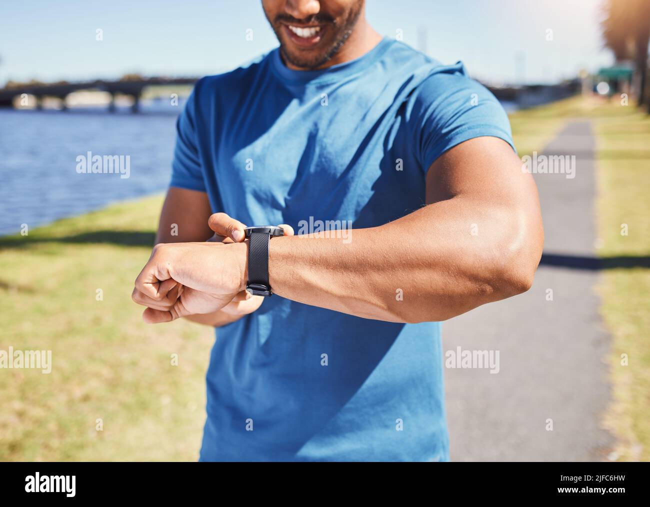 Checking the time running hispanic hi-res stock photography and images ...