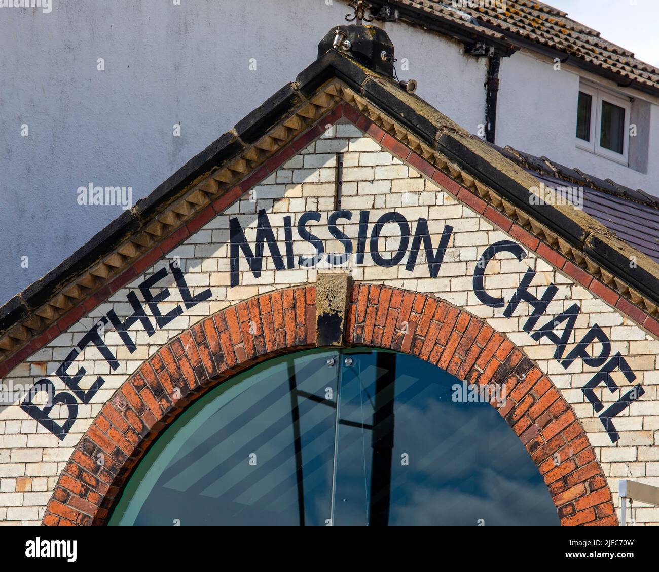The vintage exterior of Bethel Mission Chapel in the seaside town of ...