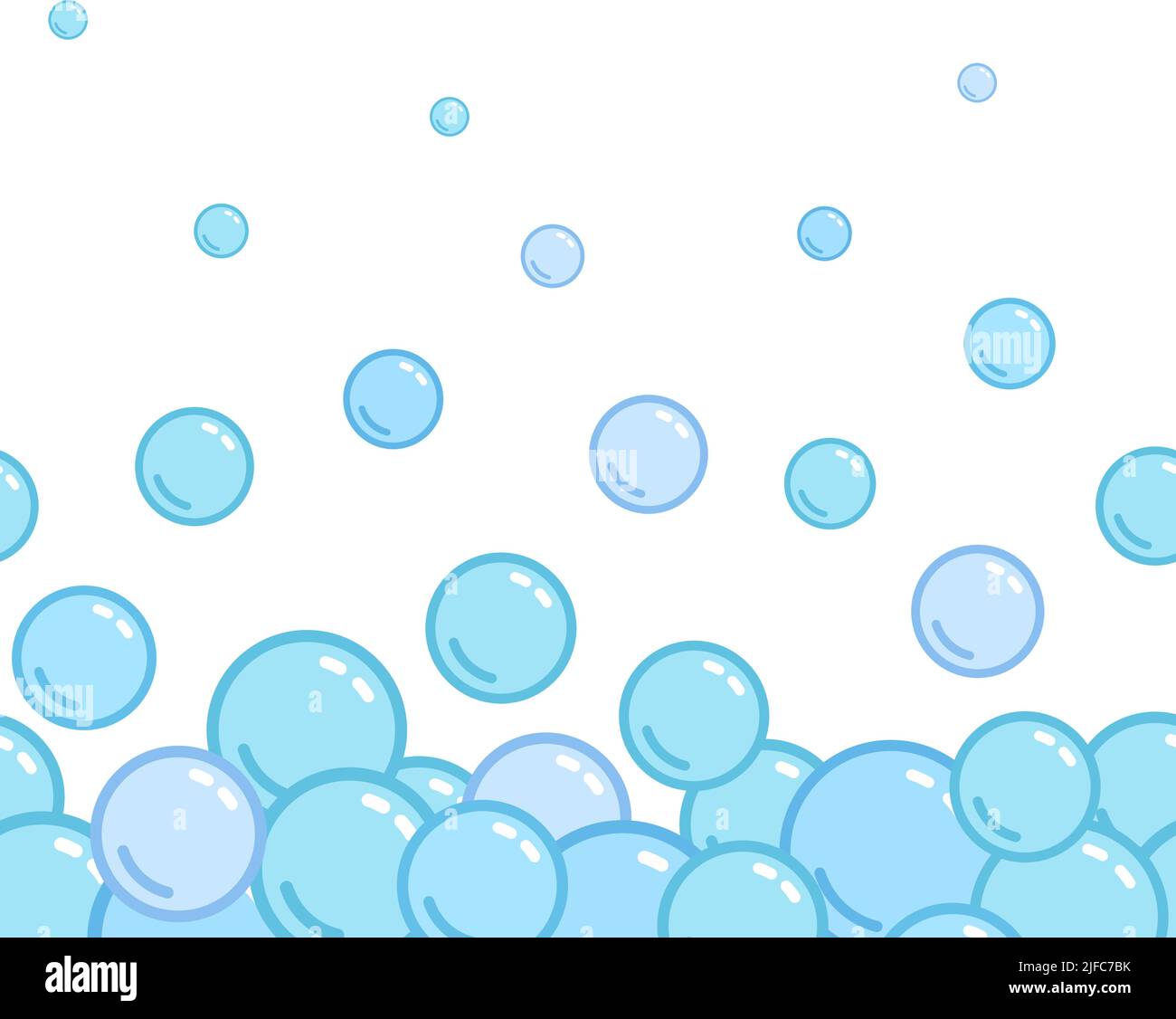Soap bubbles pattern. Repeated horizontal foam decoration. Soap bubbles wallpaper. Vector Stock ...