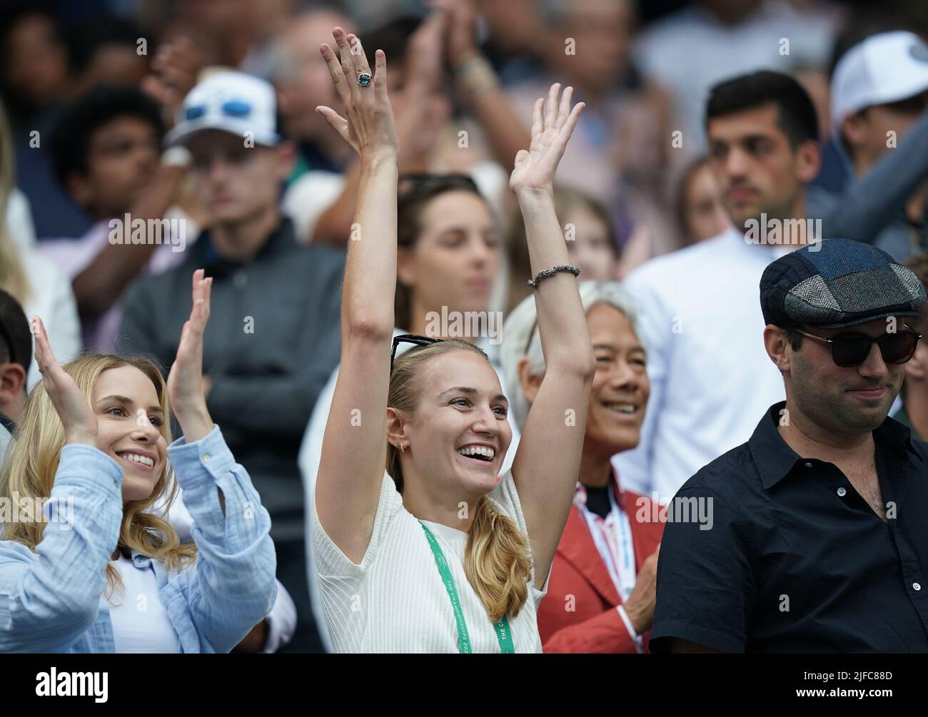Louise Jacobi, girlfriend of Cameron Norrie, celebrates after his ...