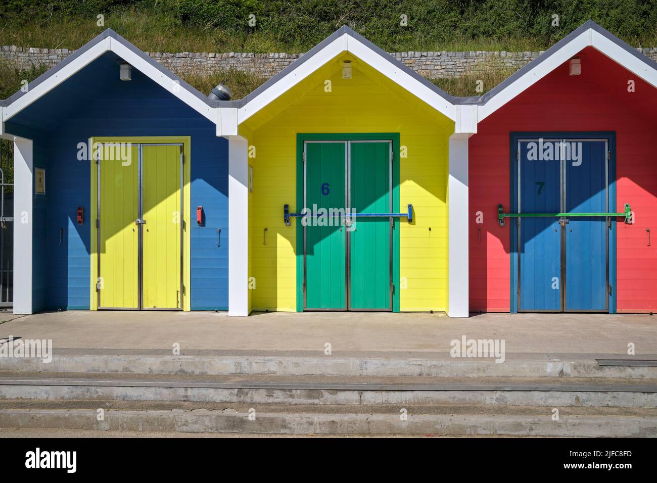 Colourful Beach Huts Barry Island South Wales UK Stock Photo - Alamy