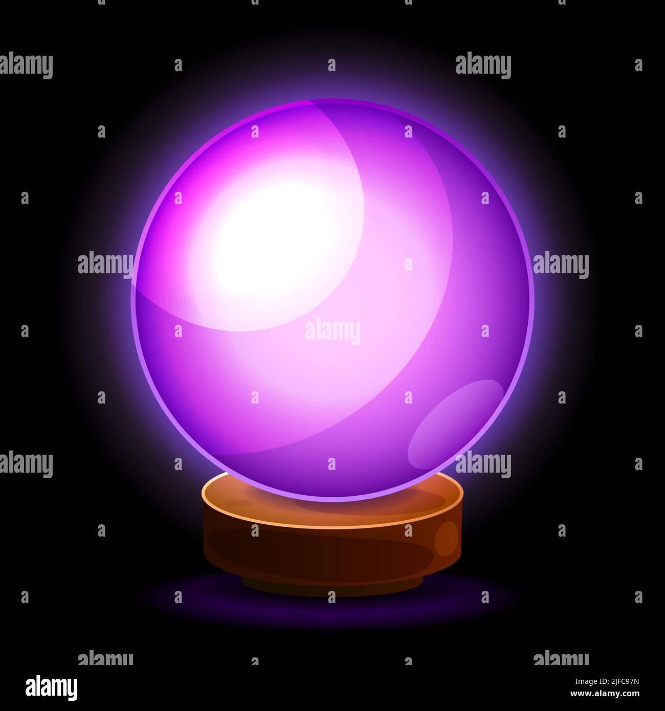 Magic Ball. Isolater realistic 3D icon. Crystal magic circle. Predict ...