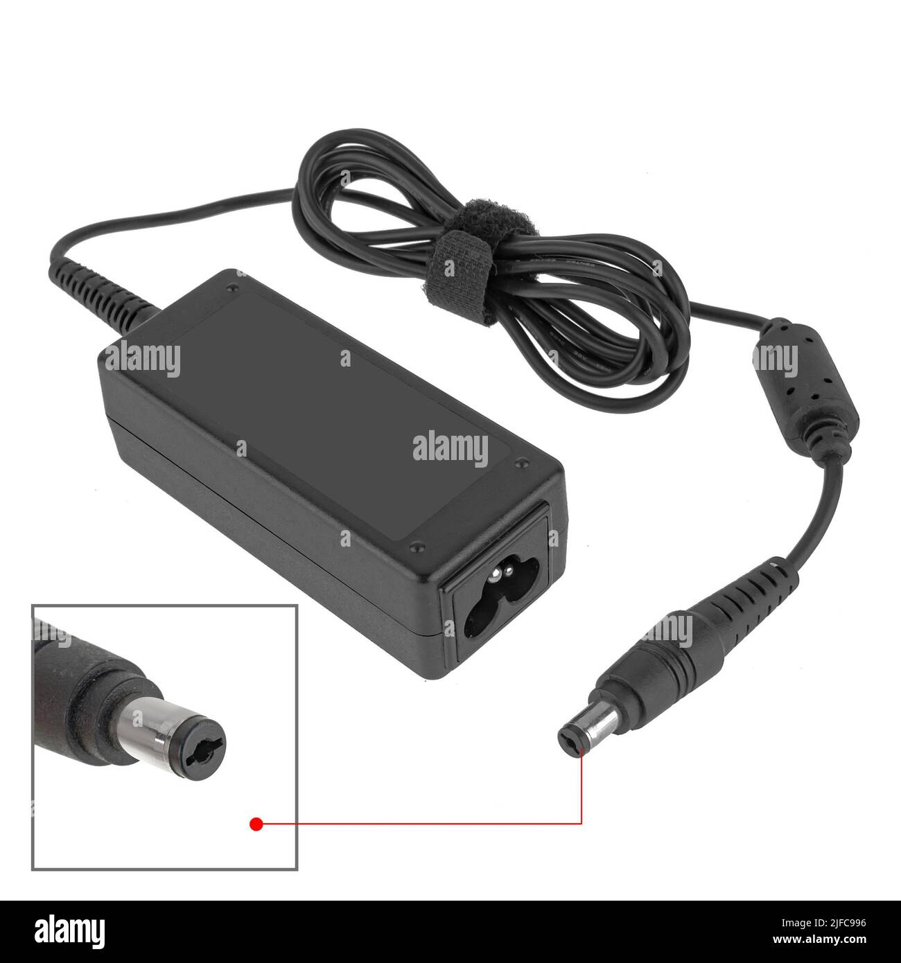 laptop power adapter, laptop accessory on white background, collage ...