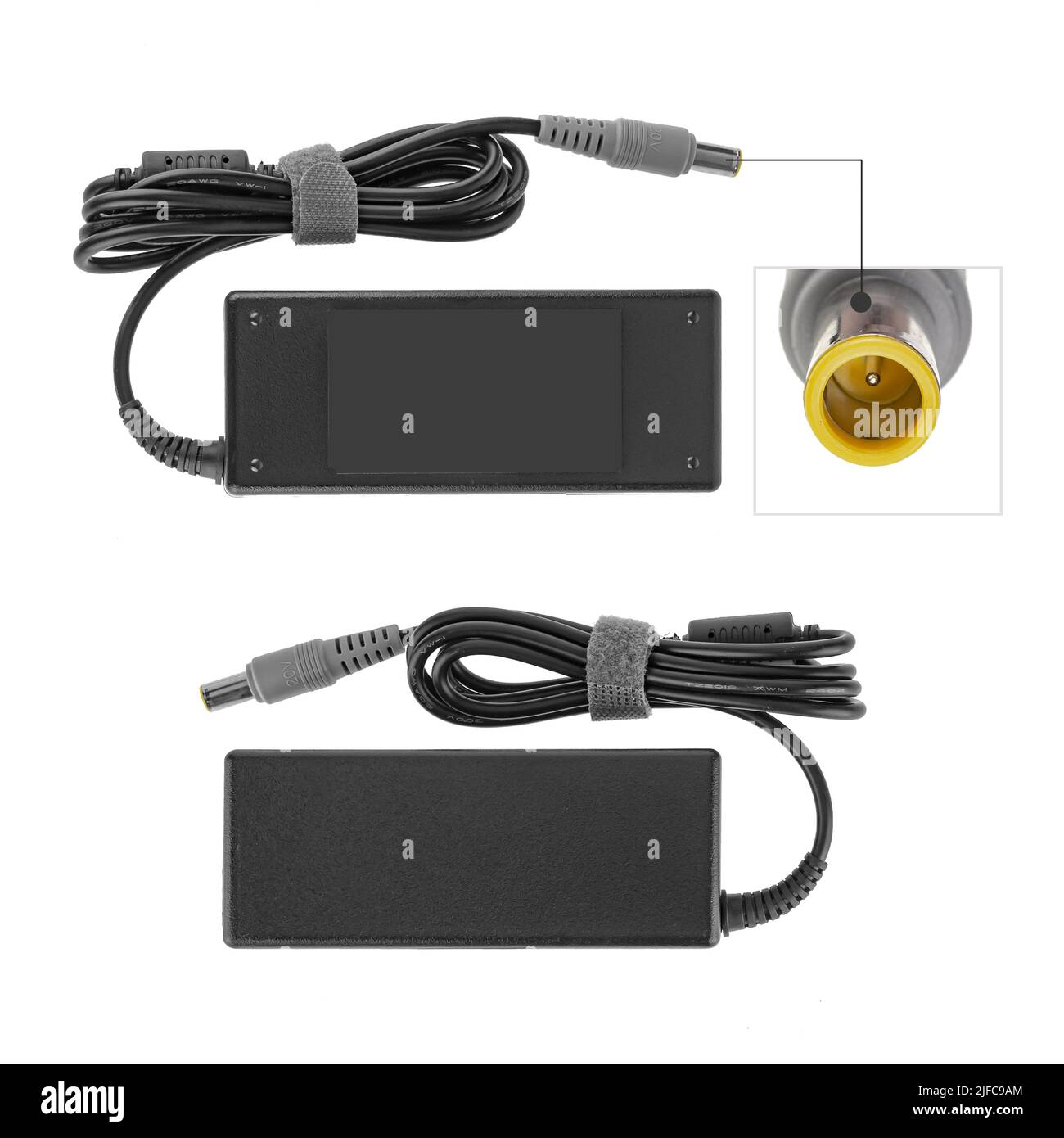 laptop power adapter, laptop accessory on white background, collage ...