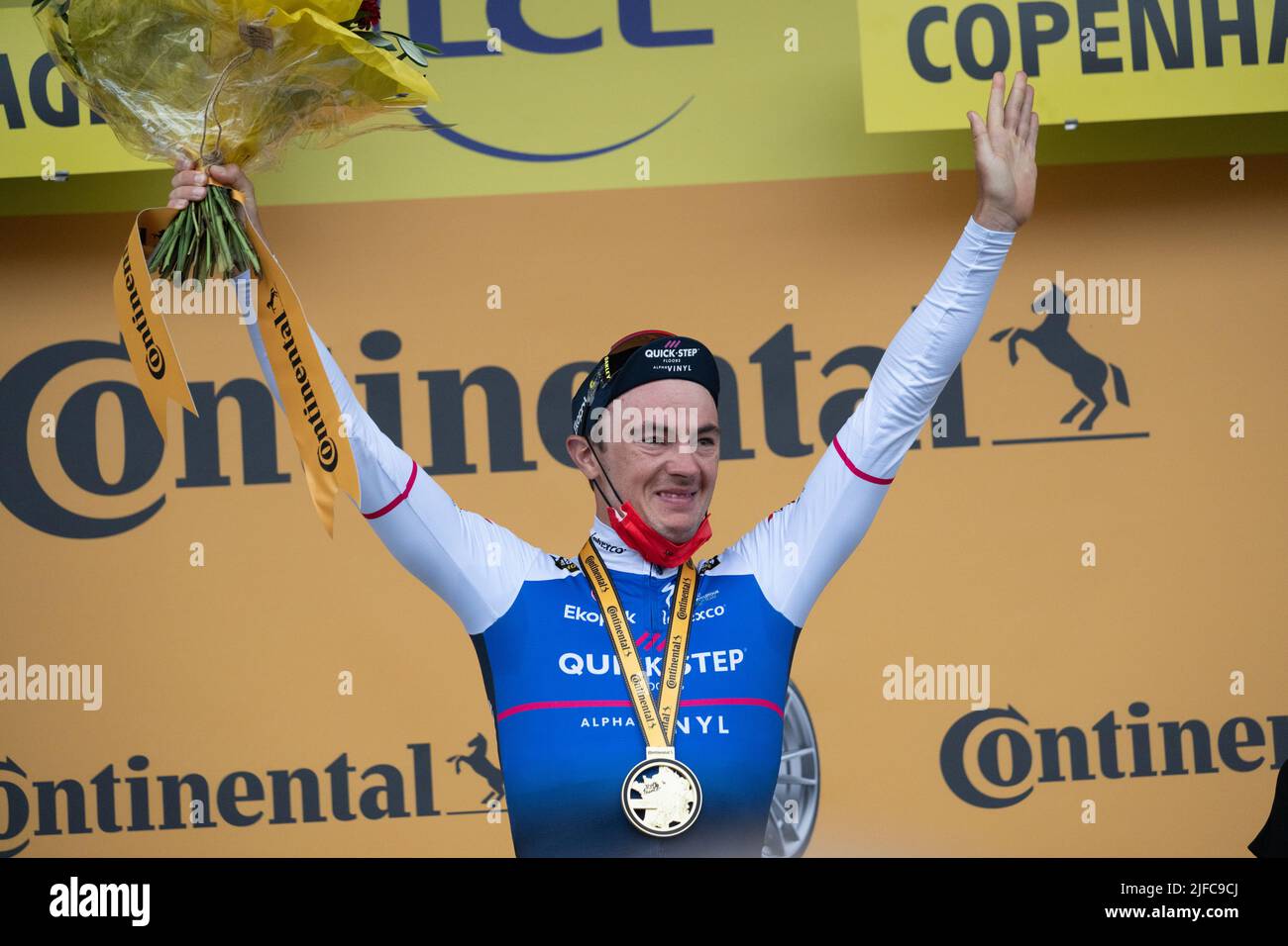 Copenhagen, Denmark, 1st July 2022. Yves Lampaert of Belgium and Quick ...