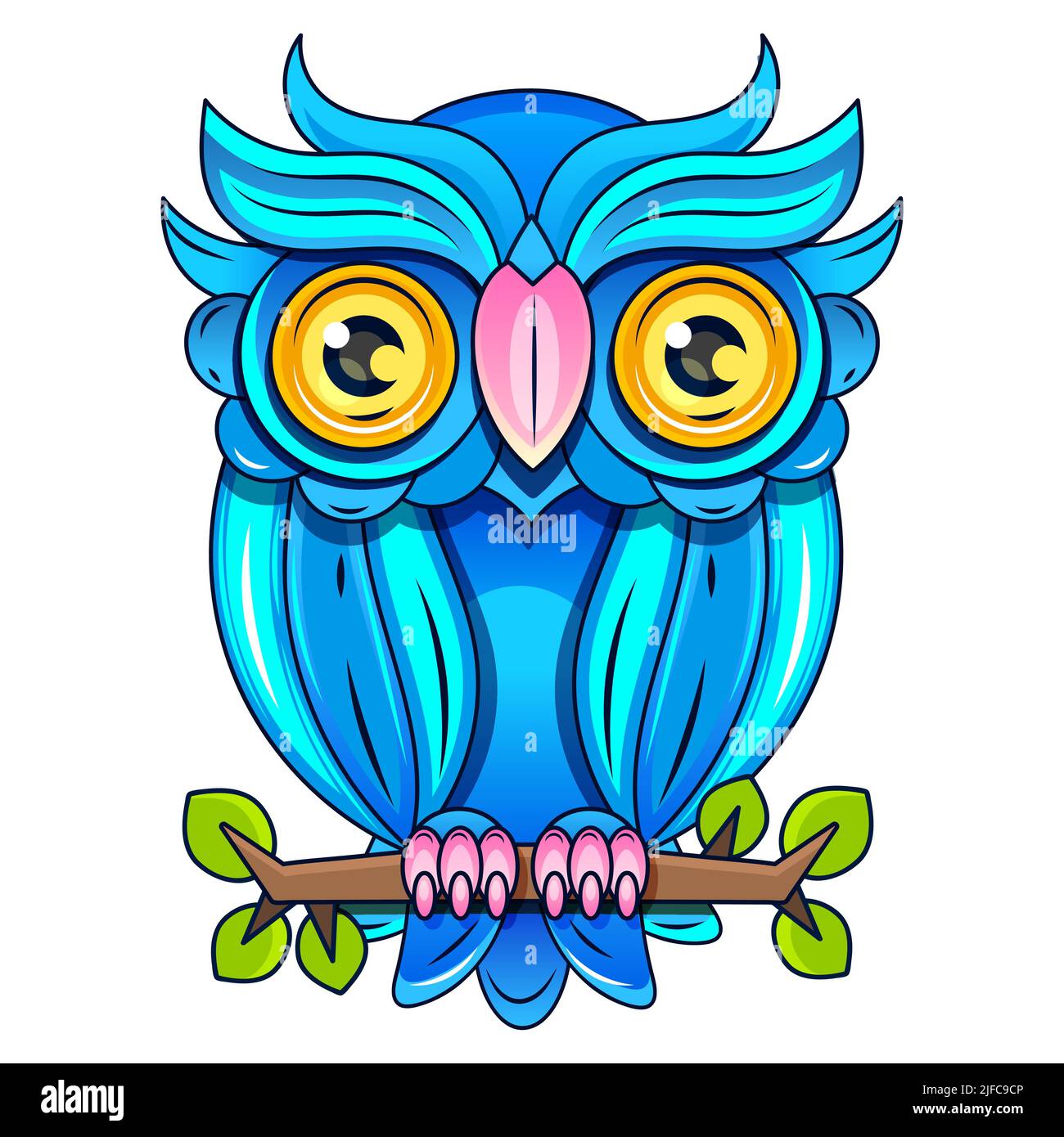 Owl portrait. Art detailed editable illustration. Vector vintage ...
