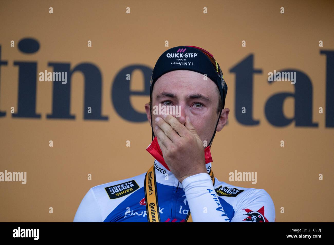 Copenhagen, Denmark, 1st July 2022. Yves Lampaert of Belgium and Quick ...