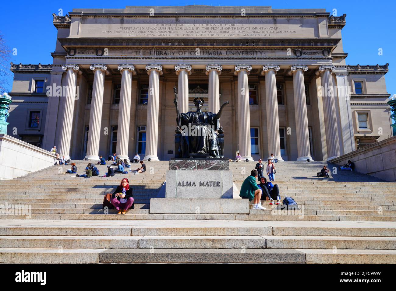 NEW YORK, NY -21 MAR 2022- View of the Morningside campus of Columbia ...