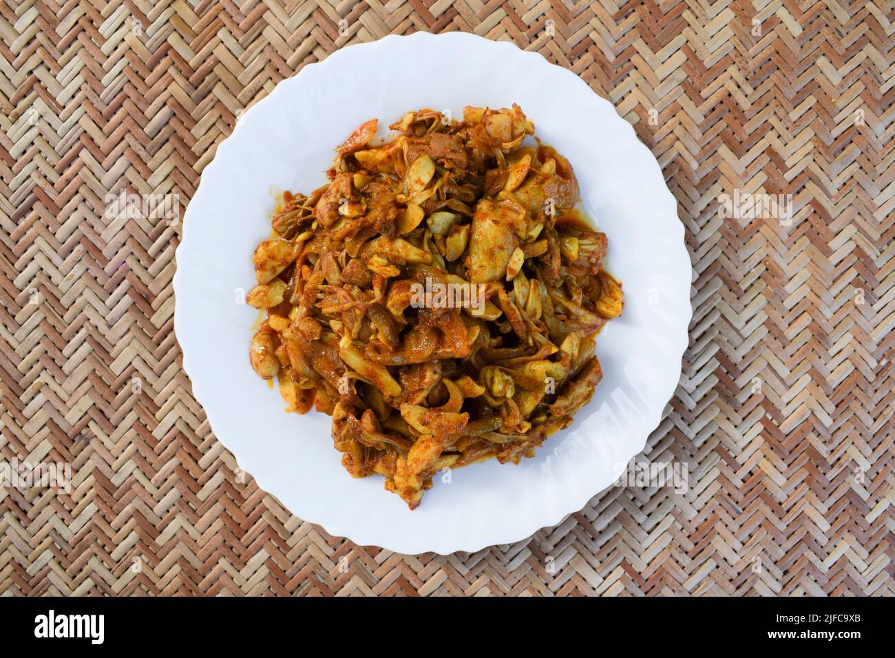 Jackfruit stir fry curry or Kathal ki sabji. Indian delicious side dish ...