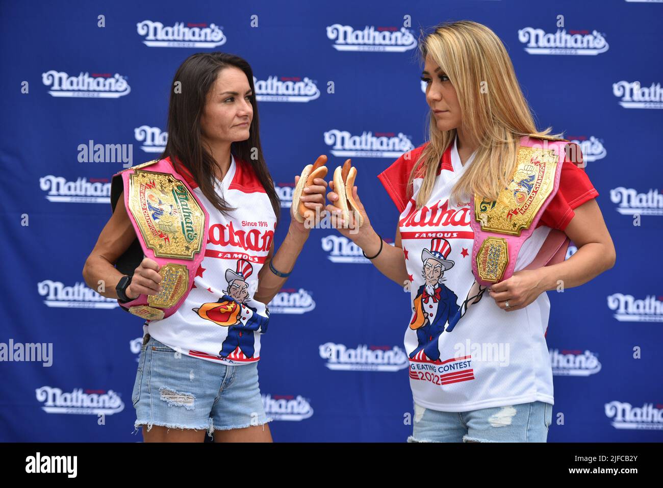 Michelle Lesco and Miki Sudo attend the official weight-in for the ...