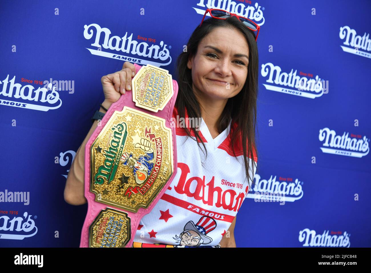 Women's champion Michelle Lesco attends the official weight-in for the ...