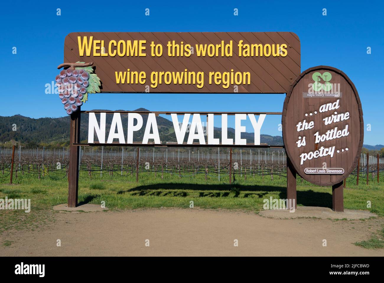 The welcome sign for Napa Valley, California Stock Photo - Alamy