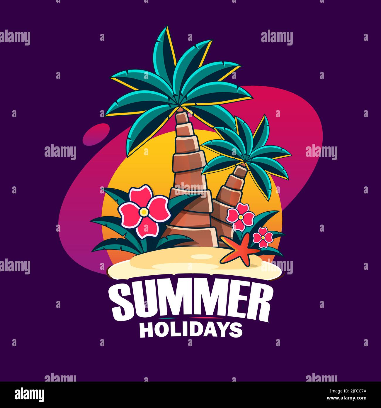 Colorful Summer background layout banners design. Horizontal poster ...