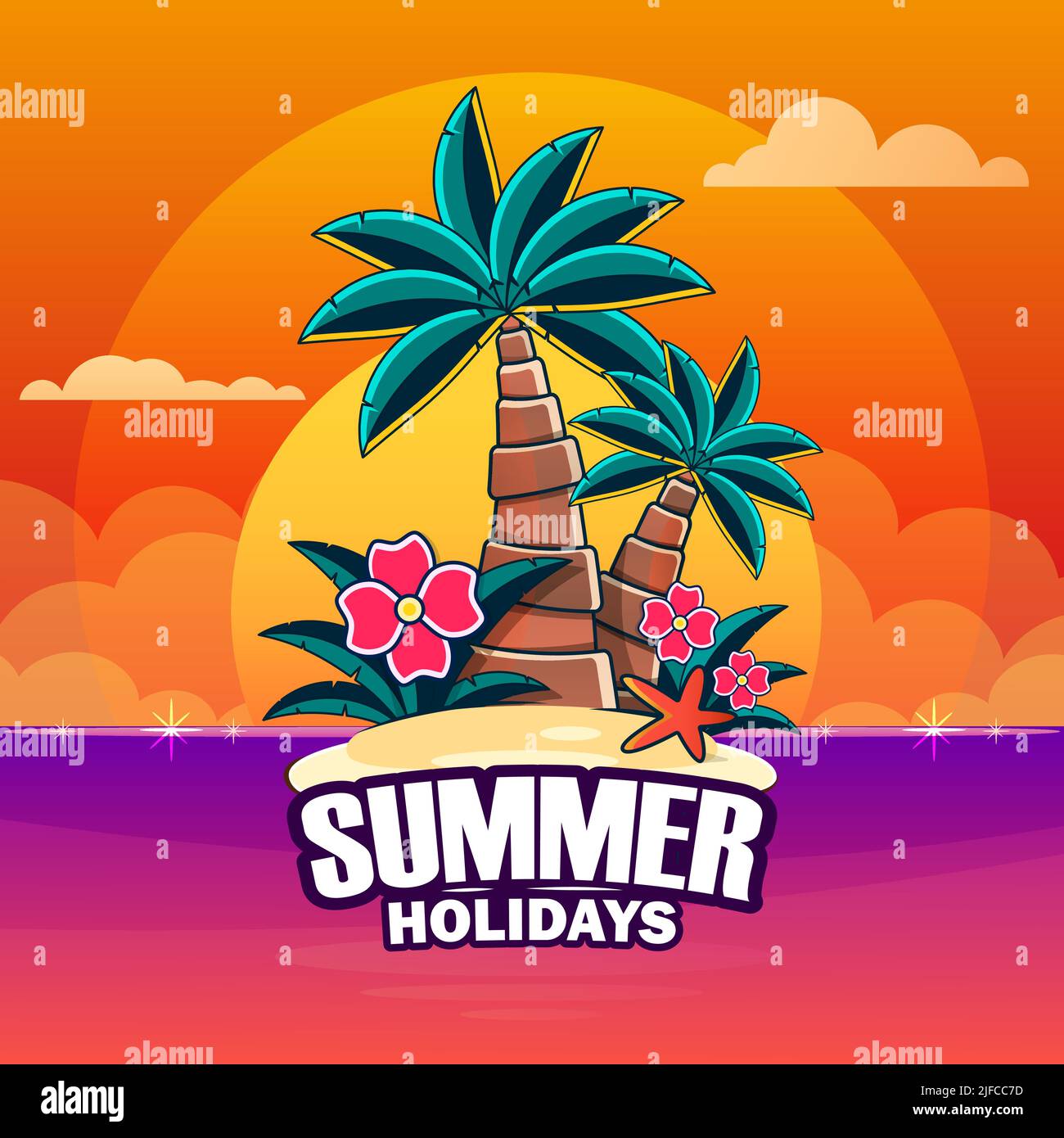 Colorful Summer background layout banners design. Horizontal poster ...