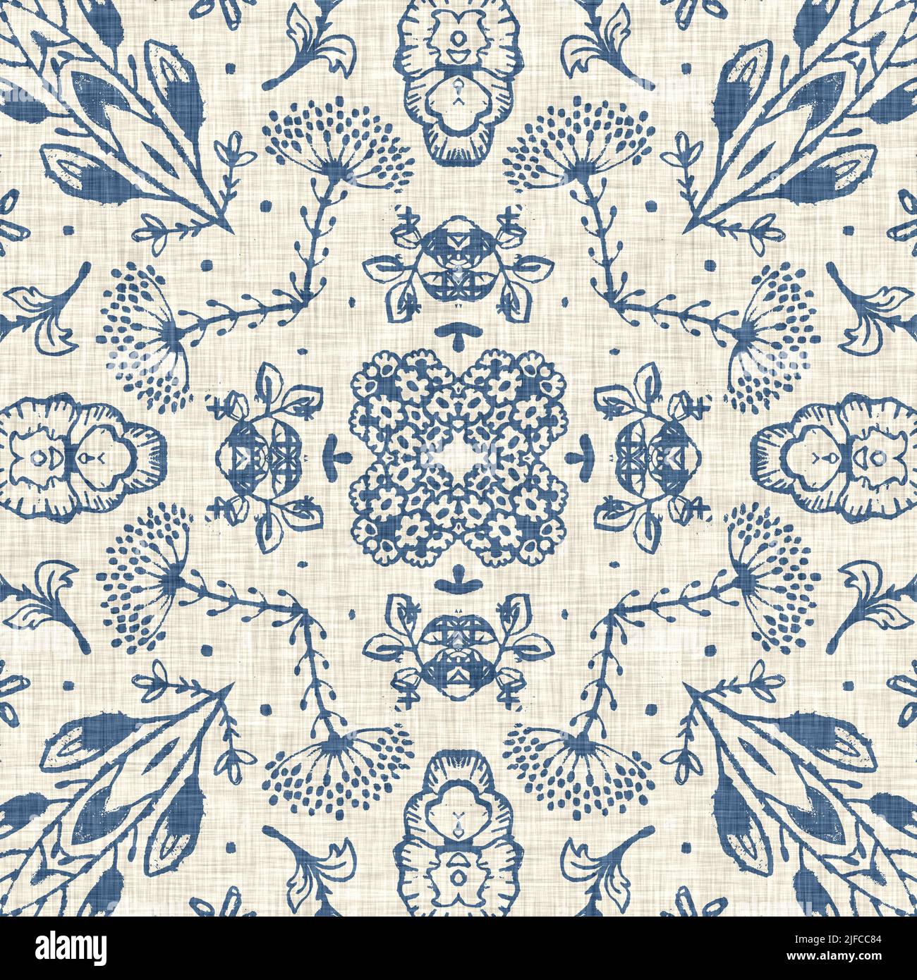 French blue floral french printed fabric pattern for shabby chic home ...