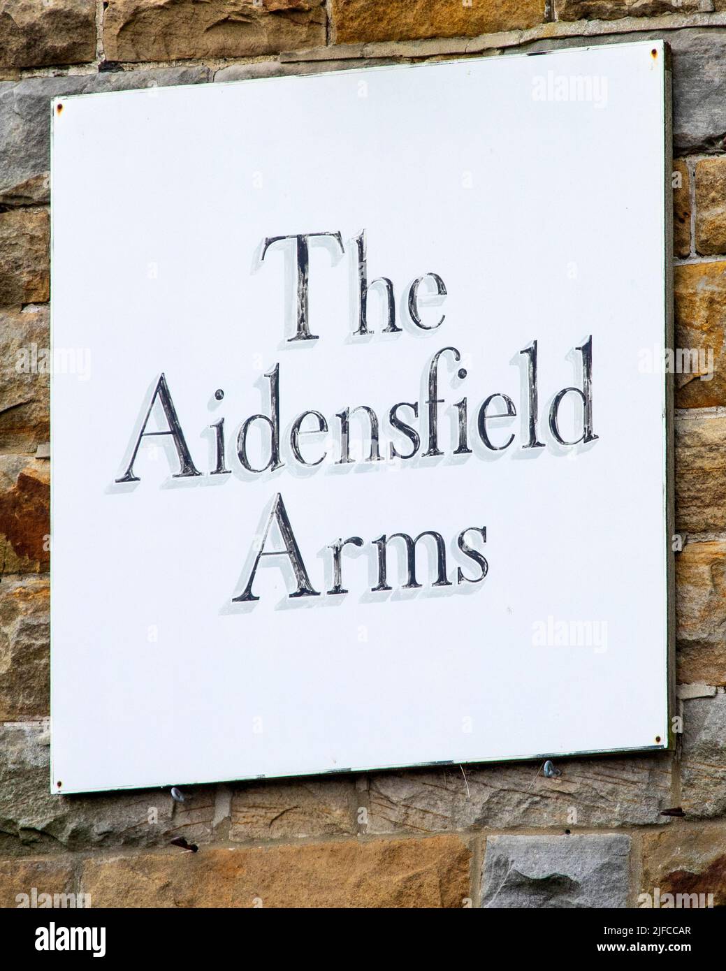 Goathland, UK - June 9th 2022: Sign on the exterior of The Aidensfield ...