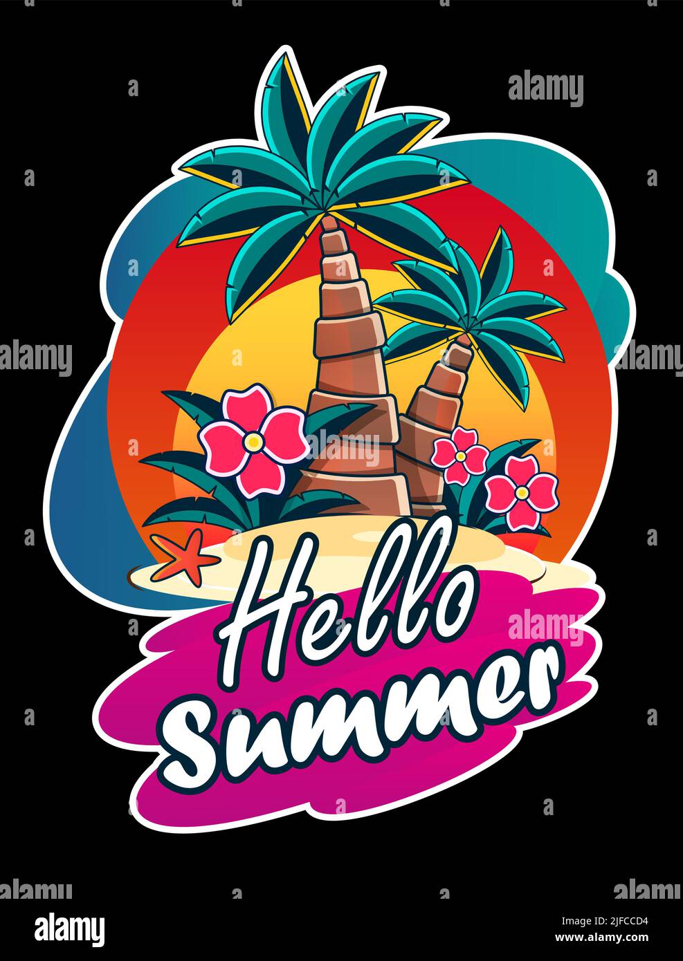 Colorful Summer background layout banners design. Horizontal poster ...