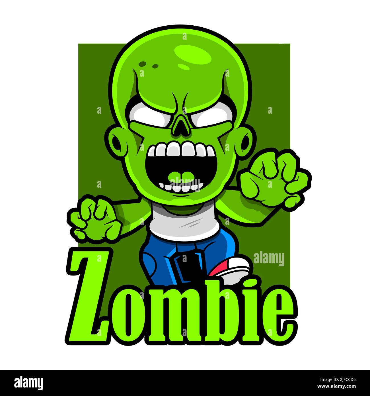 Vector illustration of halloween zombies. Green zombies. Ready for ...