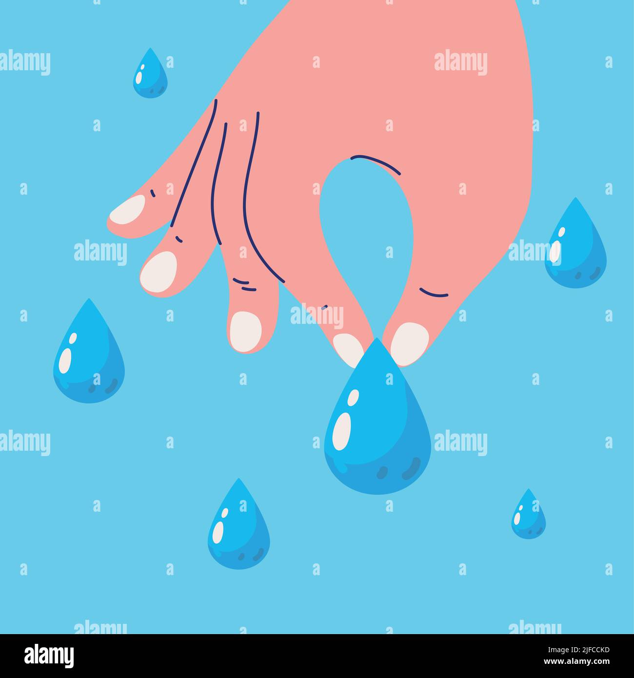 hand with water drops Stock Vector Image & Art - Alamy