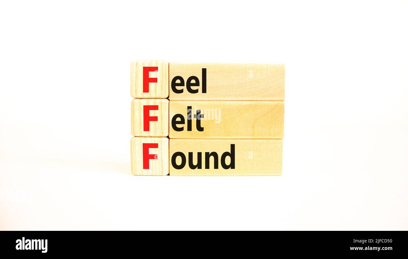 FFF feel felt found technique symbol. Concept words FFF feel felt found ...