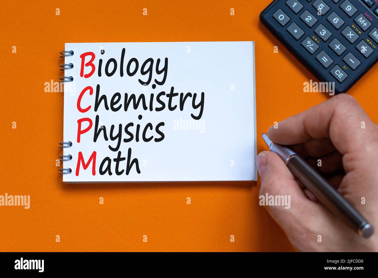 BCPM biology chemistry physics math symbol. Concept words BCPM biology ...