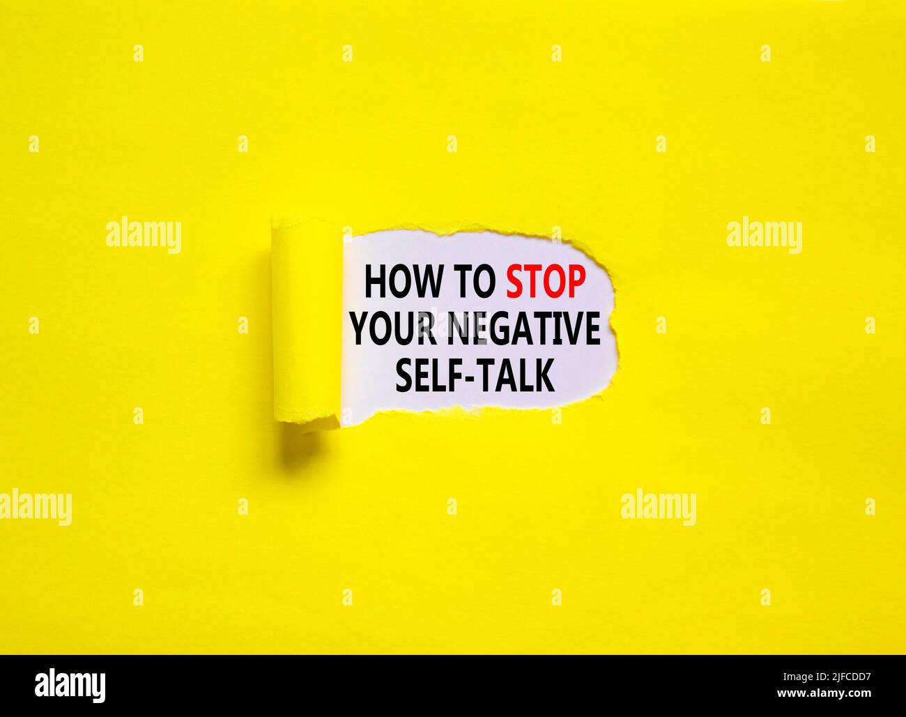 Stop negative self-talk symbol. Concept words How to stop your negative ...