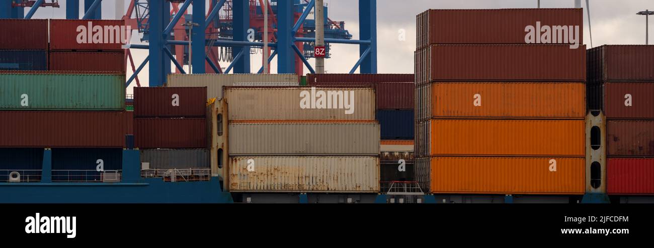 Container on a container ship Stock Photo - Alamy