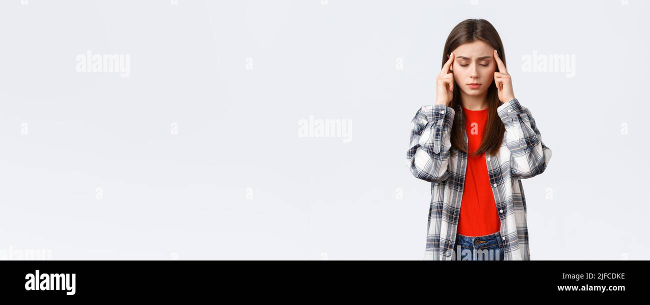 Lifestyle, different emotions, leisure activities concept. Distressed ...