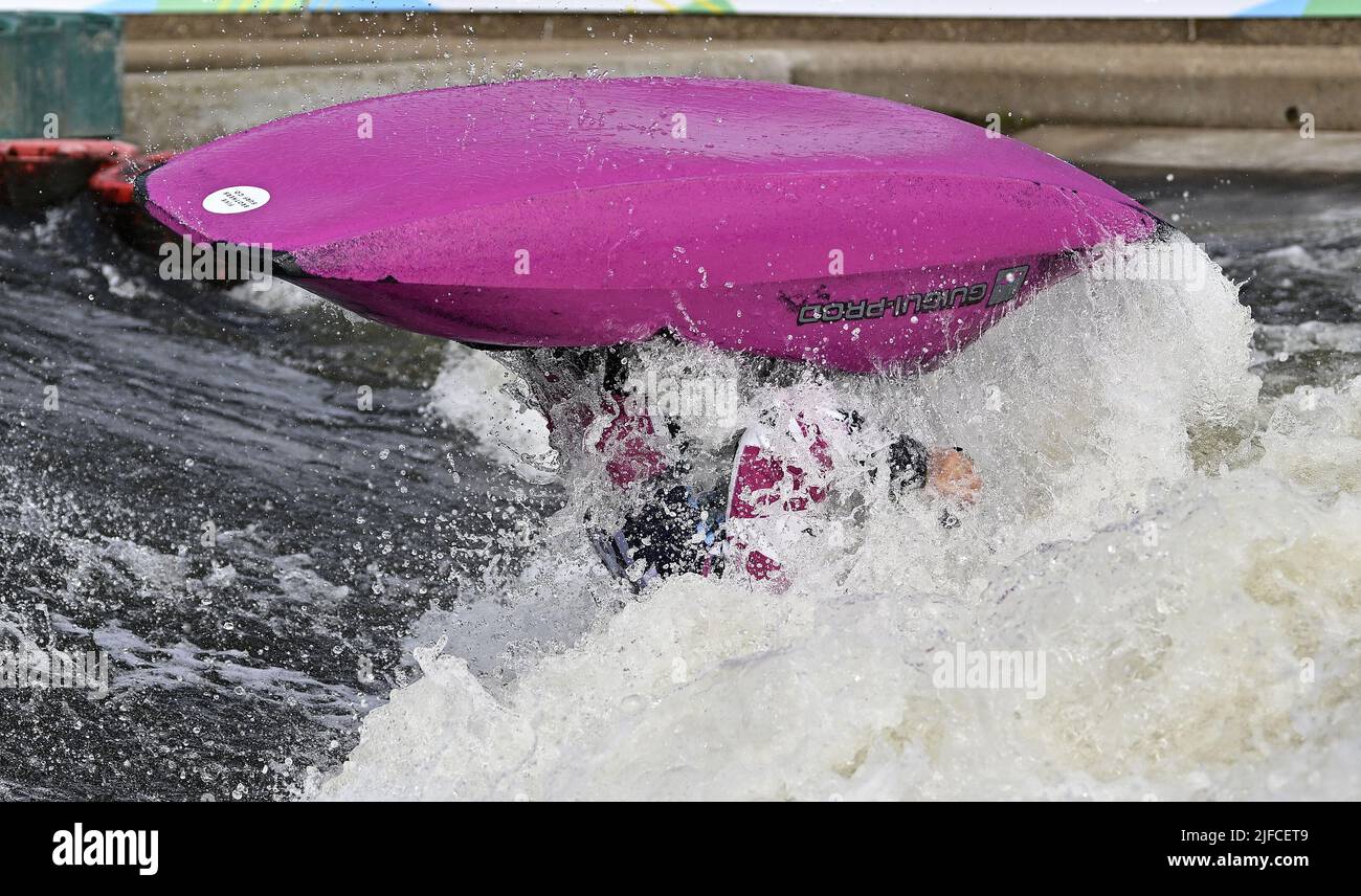 Nottingham, UK. 01st July, 2022. The ICF 2022 canoe freestyle World ...