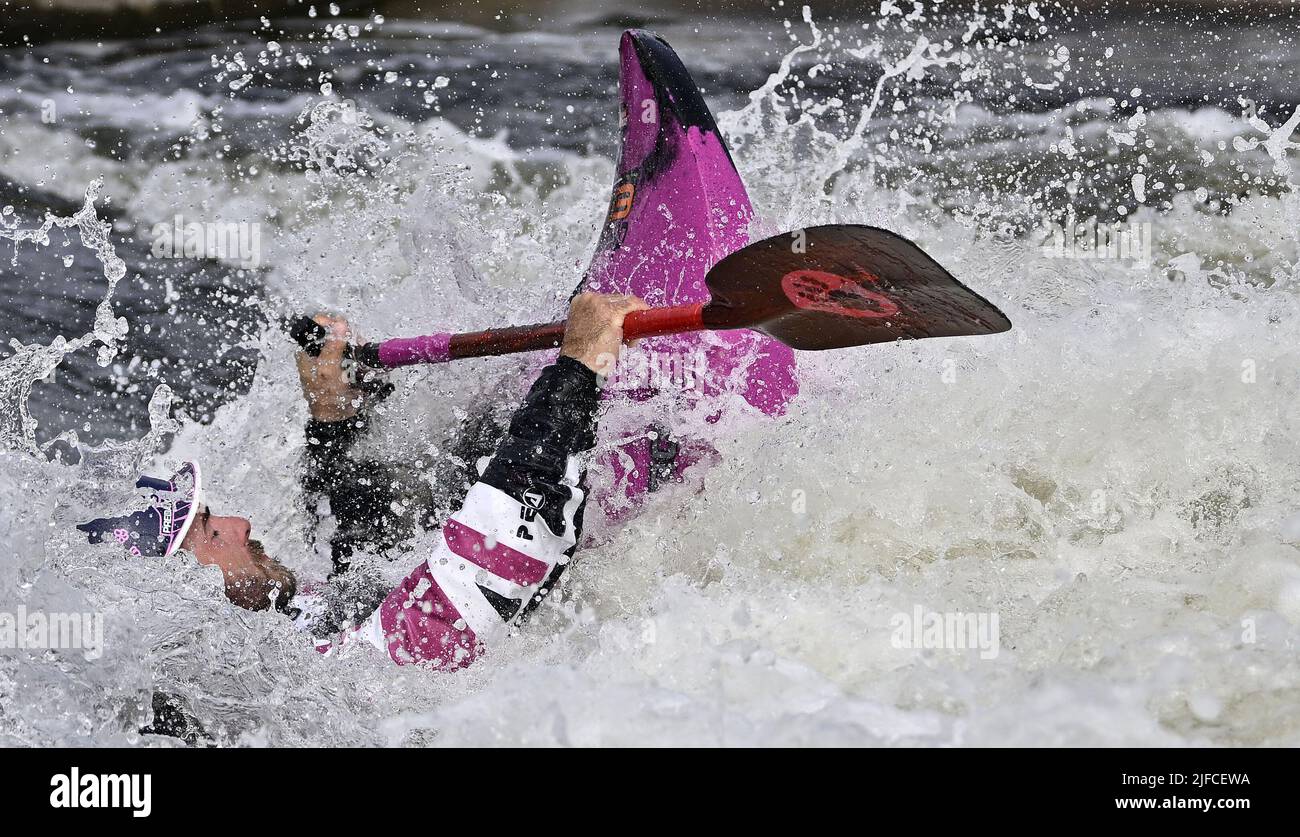 Nottingham, UK. 01st July, 2022. The ICF 2022 canoe freestyle World ...