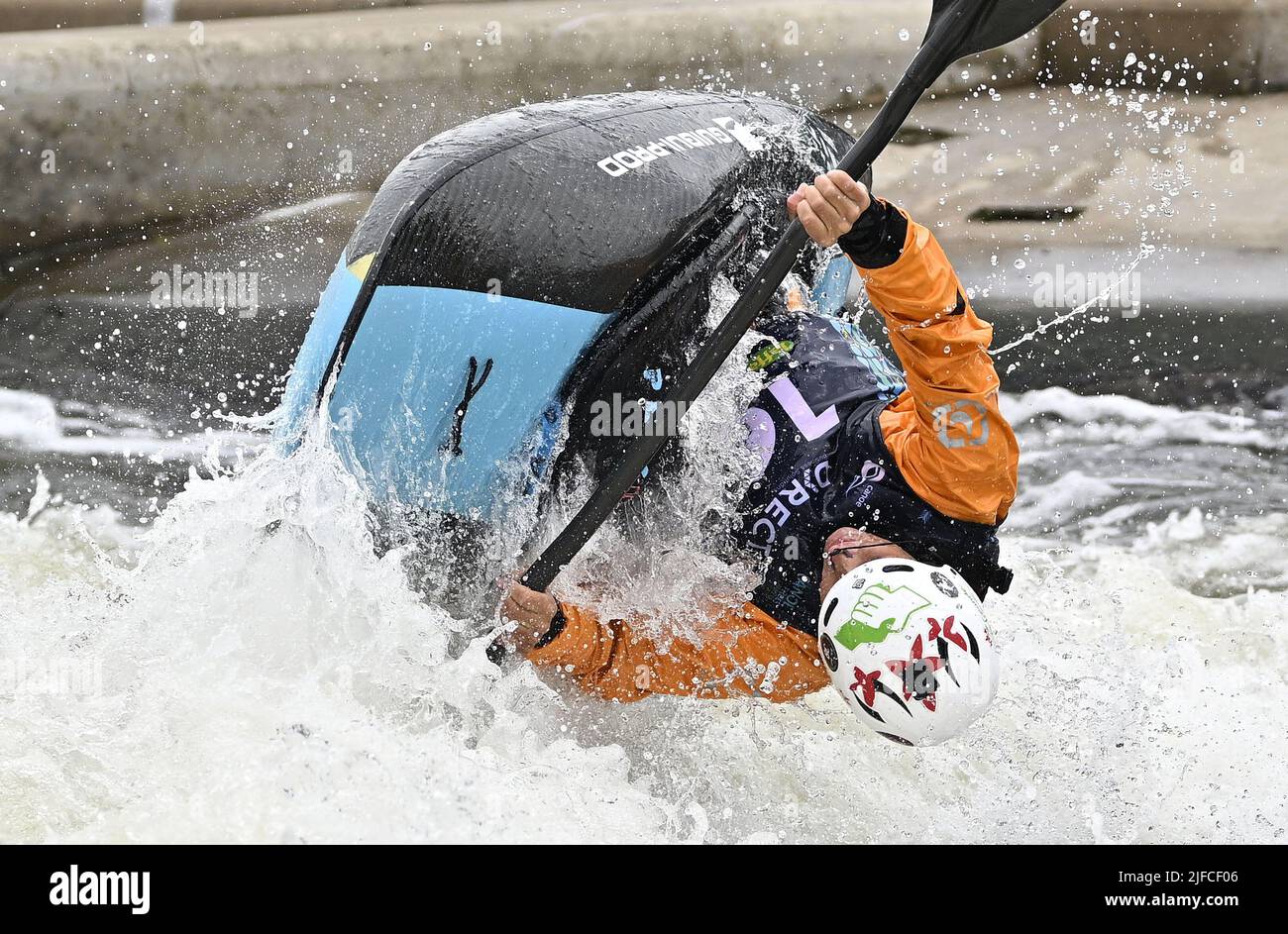 Nottingham, UK. 01st July, 2022. The ICF 2022 canoe freestyle World ...
