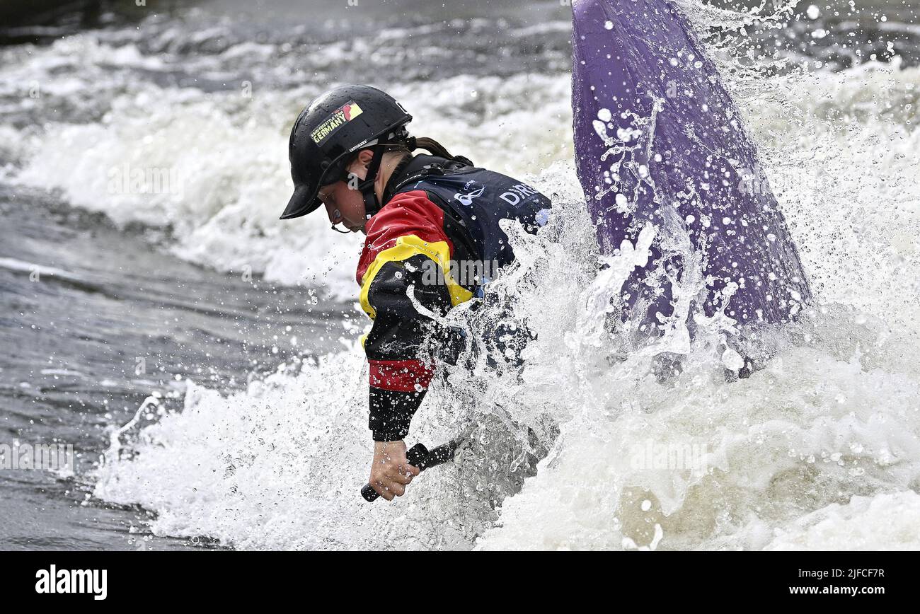 Nottingham, UK. 01st July, 2022. The ICF 2022 canoe freestyle World ...