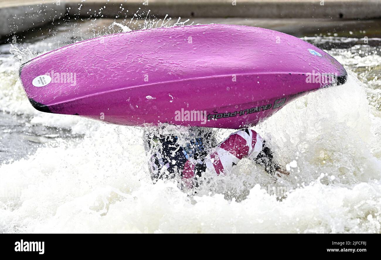Nottingham, UK. 01st July, 2022. The ICF 2022 canoe freestyle World ...