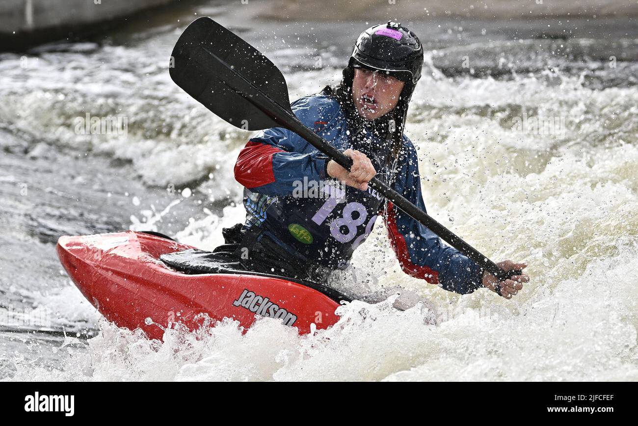 Nottingham, UK. 01st July, 2022. The ICF 2022 canoe freestyle World ...