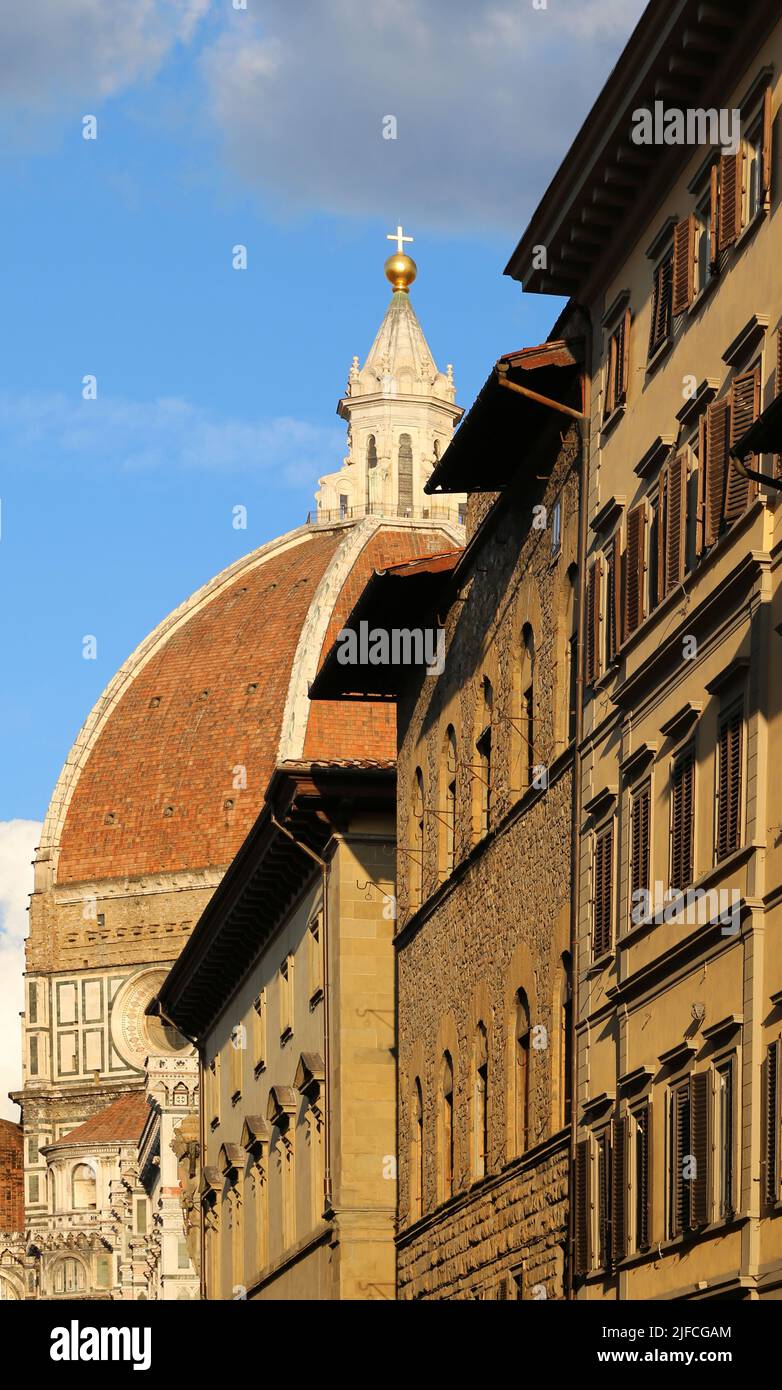 big dome called CUPOLA DEL BRUNELLESCHI of the Cathedral of Florence ...
