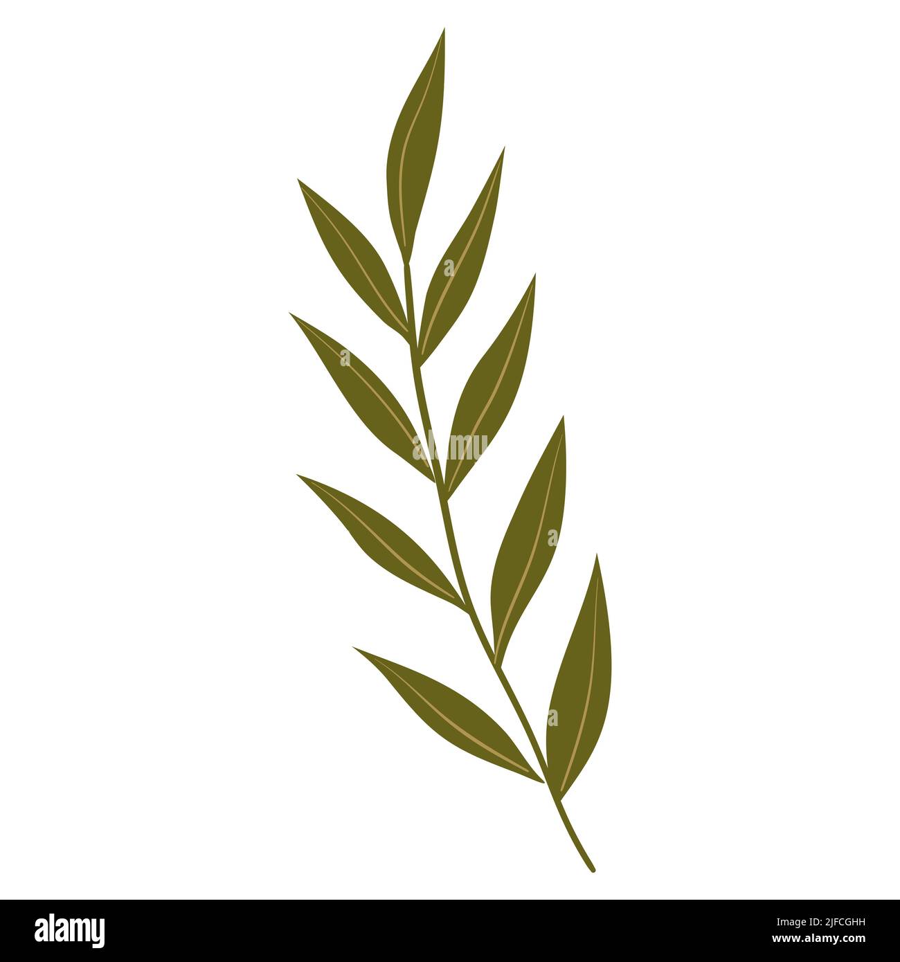 Hand Drawn Flat Doodle Leaf. Nature Green Leaf Design Element Stock ...