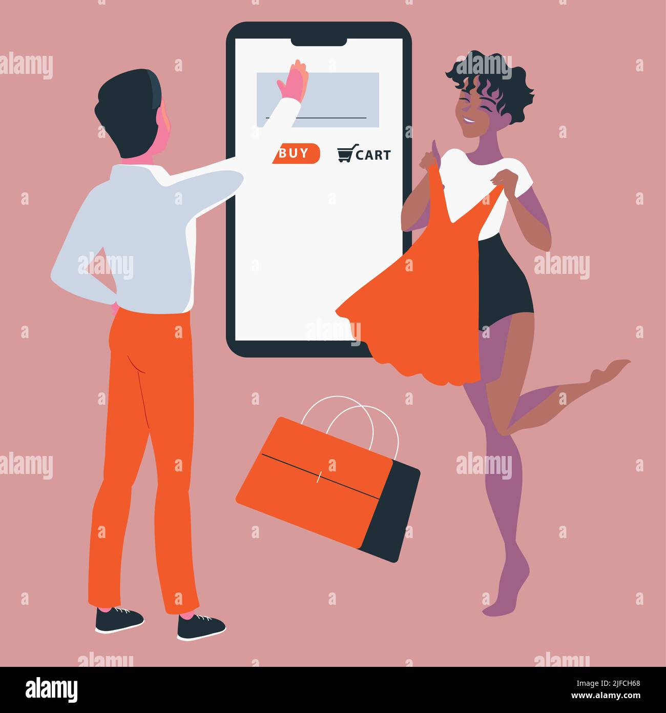people ordering online shopping Stock Vector Image & Art - Alamy