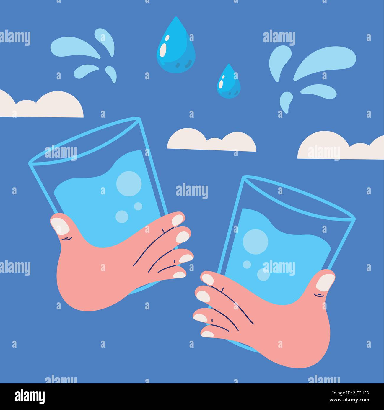 hands with water glass Stock Vector Image & Art - Alamy