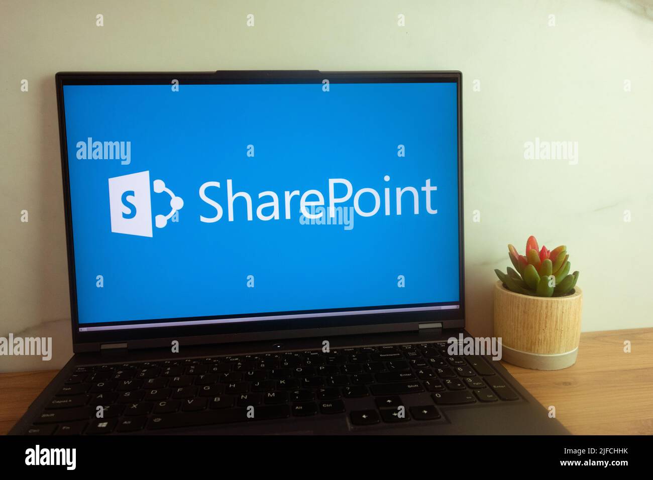 KONSKIE, POLAND - June 30, 2022: SharePoint collaborative platform logo ...