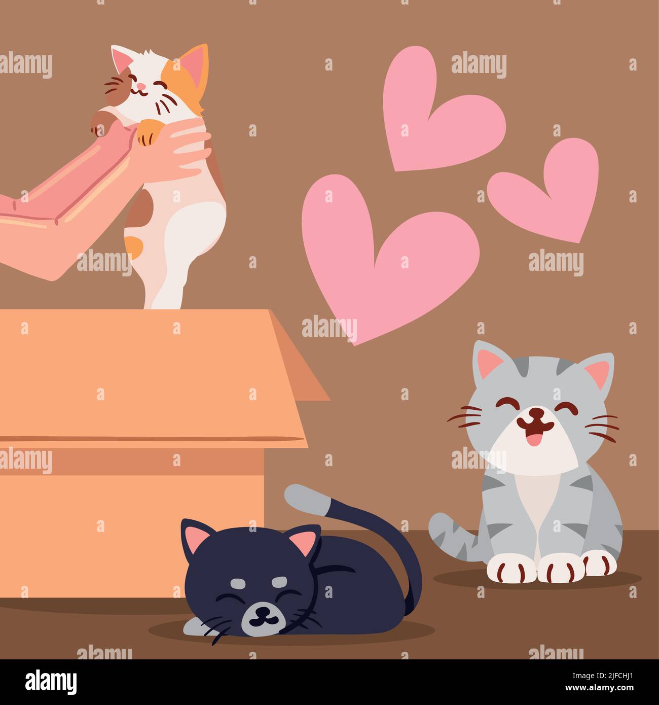 Adopt a cat love Stock Vector Images - Alamy