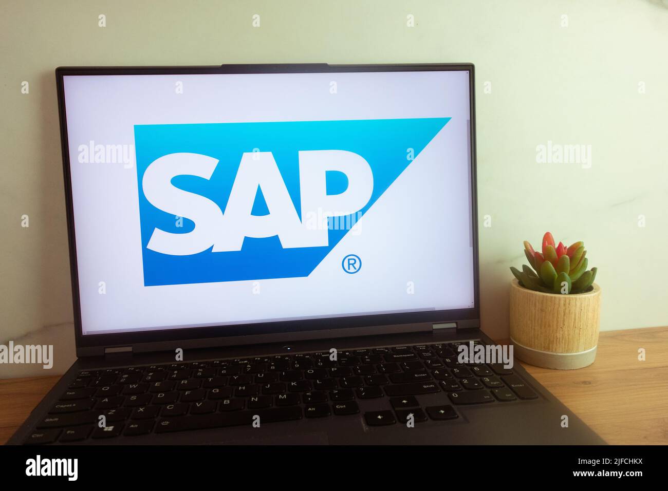 KONSKIE, POLAND - June 30, 2022: SAP software corporation logo ...