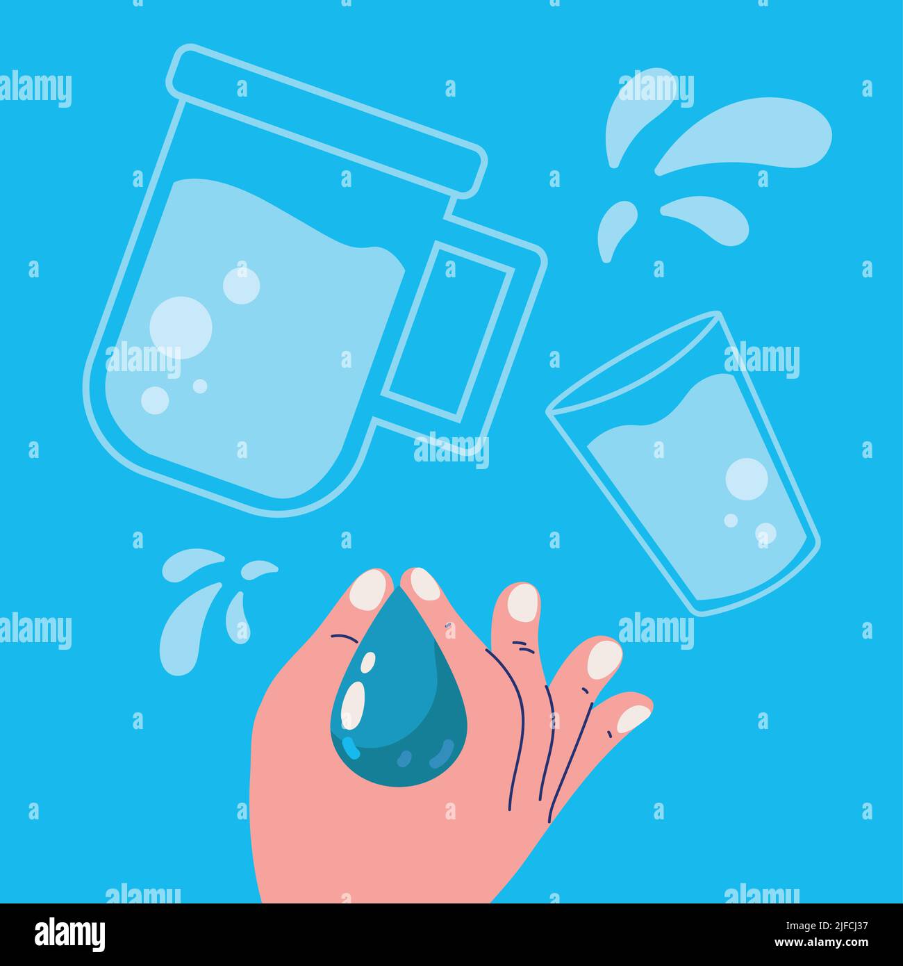 hand water drop and pitcher Stock Vector Image & Art - Alamy