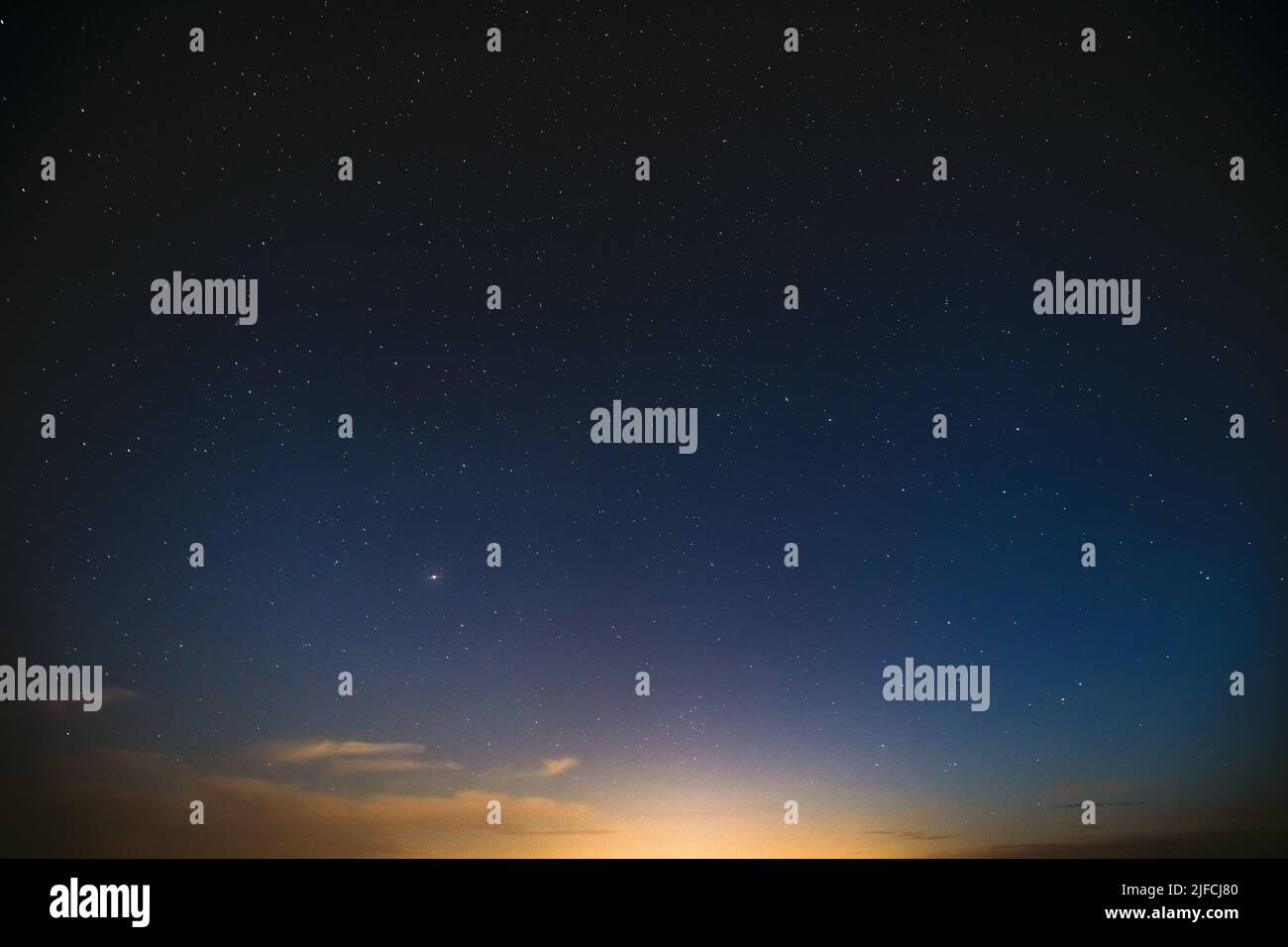 Real Colorful Night Sunset Sunrise Sky Stars. Night Starry Sky With ...