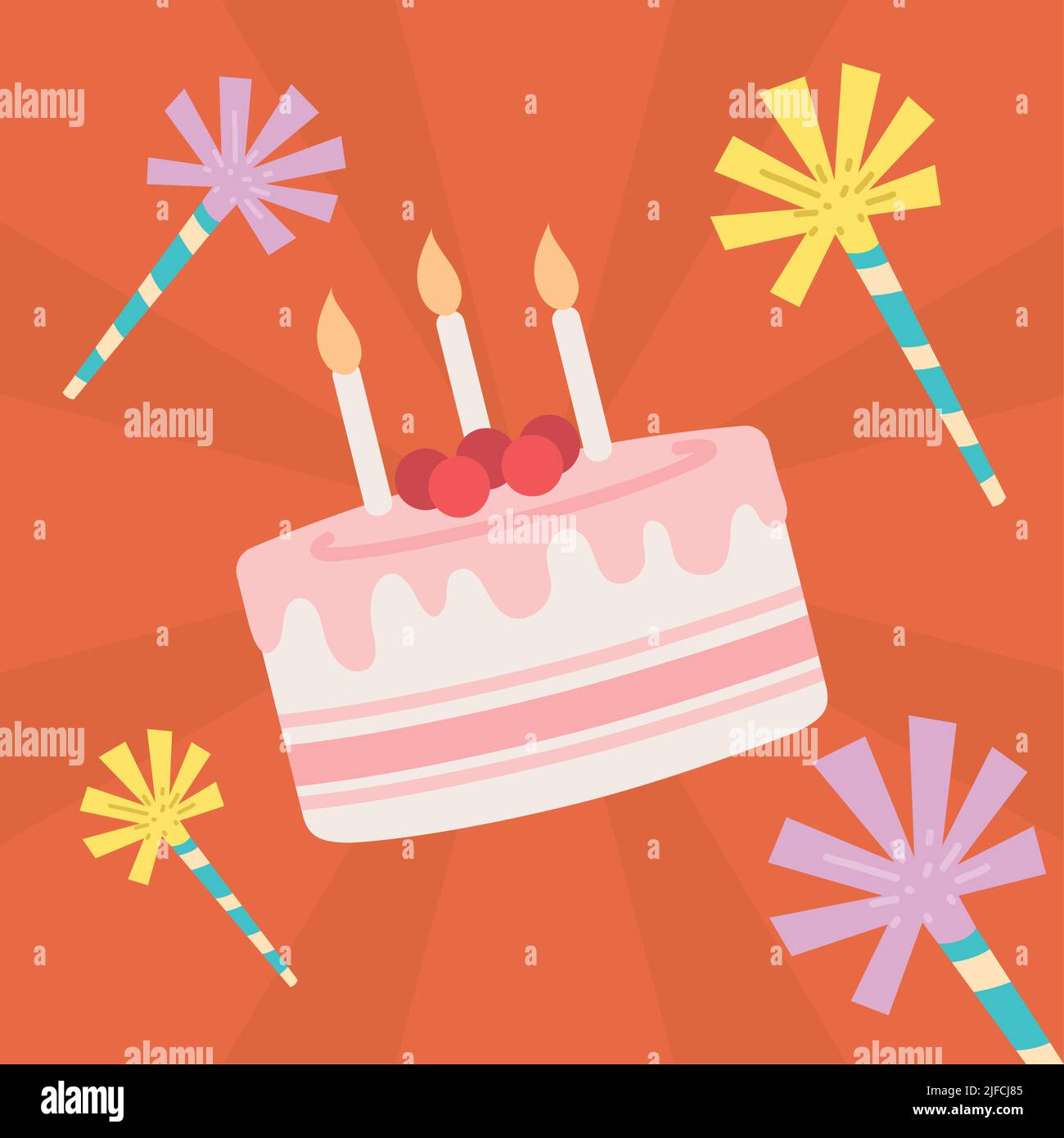 birthday cake with candles Stock Vector Image & Art - Alamy